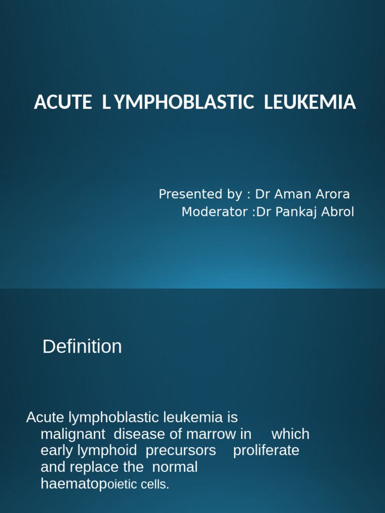 Acute Lymphoblastic Leukemia | PDF | Leukemia | Chemotherapy