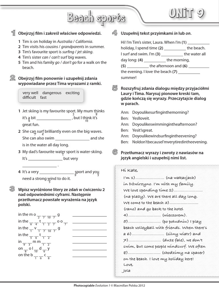 Worksheet U9 EVO1 | PDF