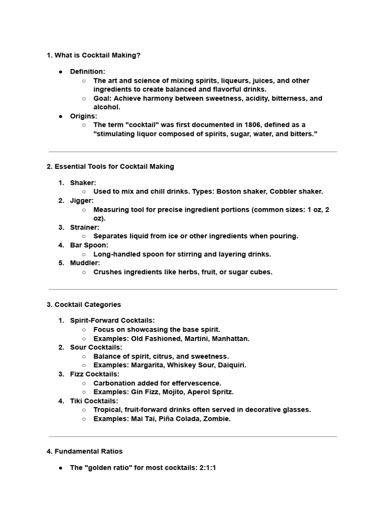 Cocktail Making Guide: Tools & Tips | PDF