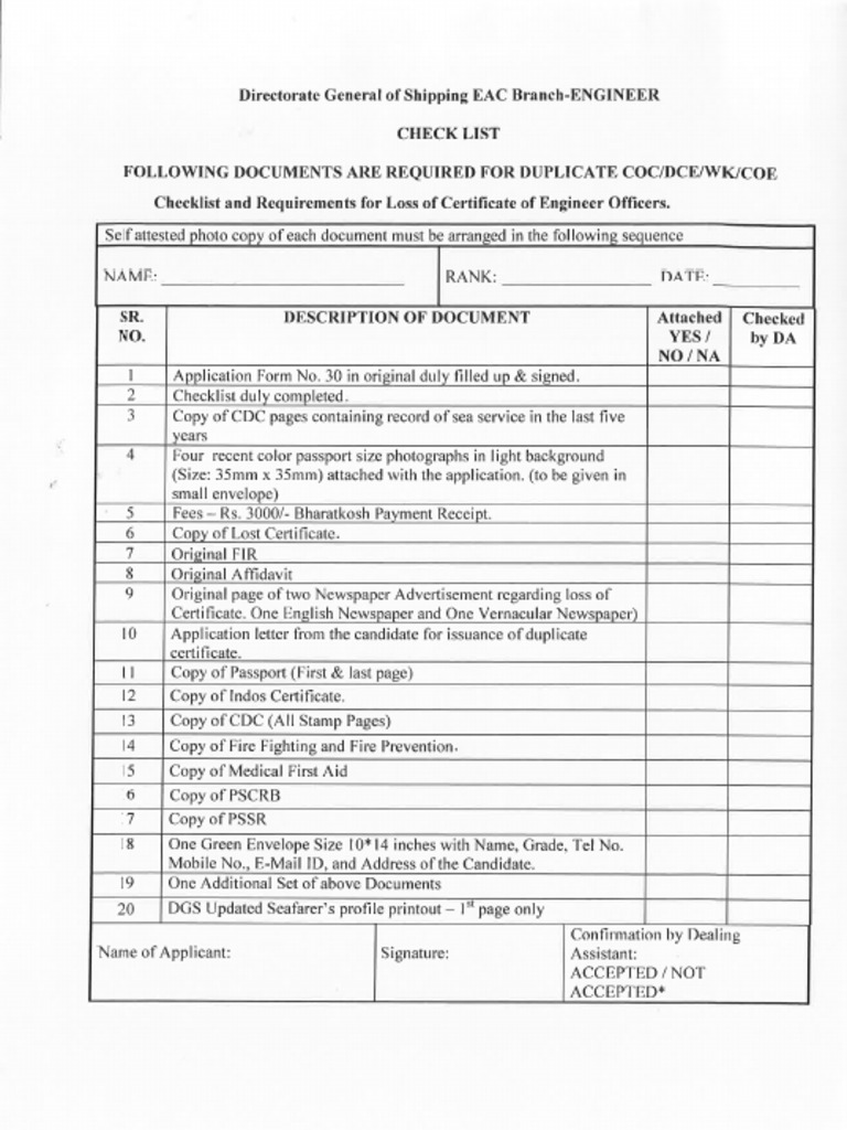 Lost Case Checklist and Form 30 | PDF