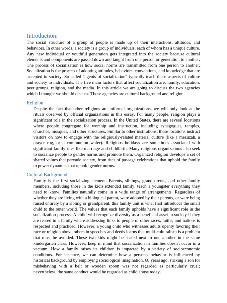 Academic (031122) | PDF | Socialization | Family