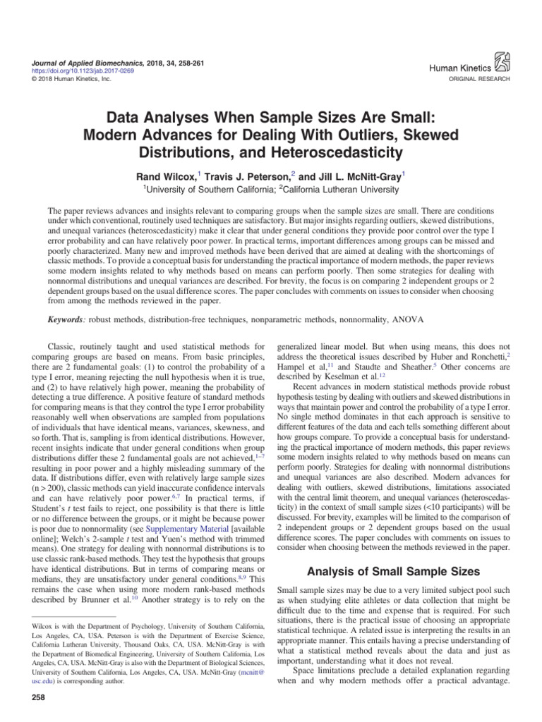 2018 - WILCOX - Data Analyses When Samples Sizes Are Small - Modern ...