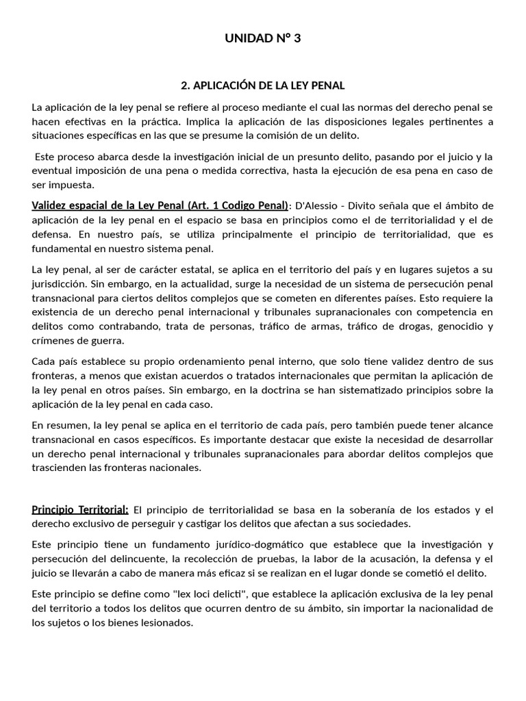 Elementos Del Derecho Penal - Resumen Unidad #3 | PDF | Derecho penal | Extradición