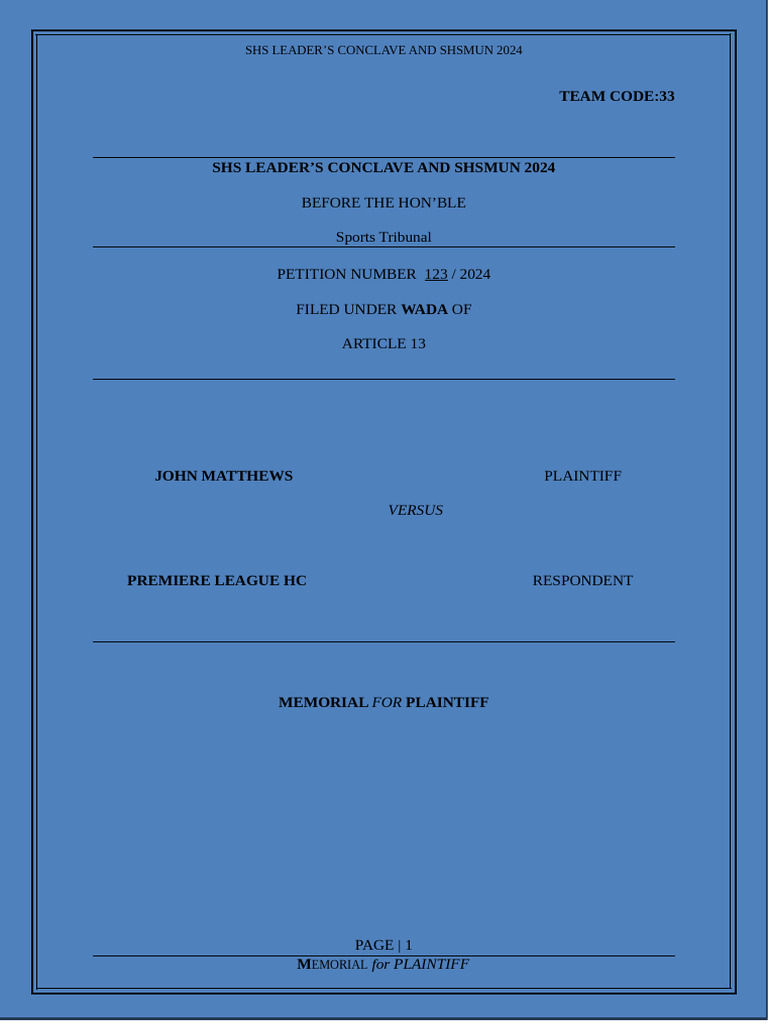 Sports Tribunal Doping Dispute | PDF | Breach Of Contract | Doping In Sport