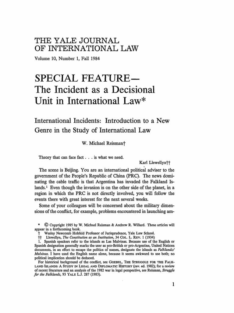 International Incidents Introduction To A New Genre in The Study of ...