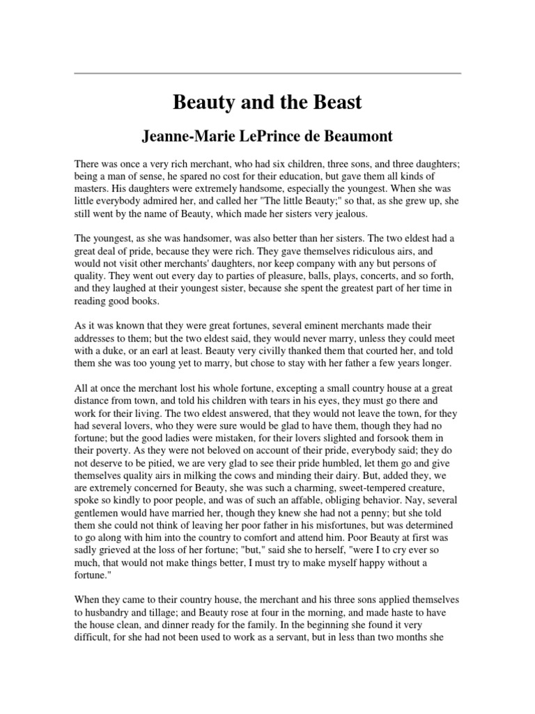 Beauty and The Beast | PDF | Beauty