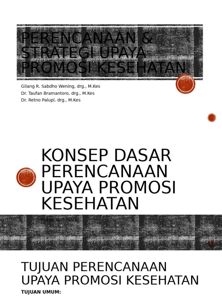 11. Perencanaan dan Strategi Upaya Promosi Kesehatan | PDF