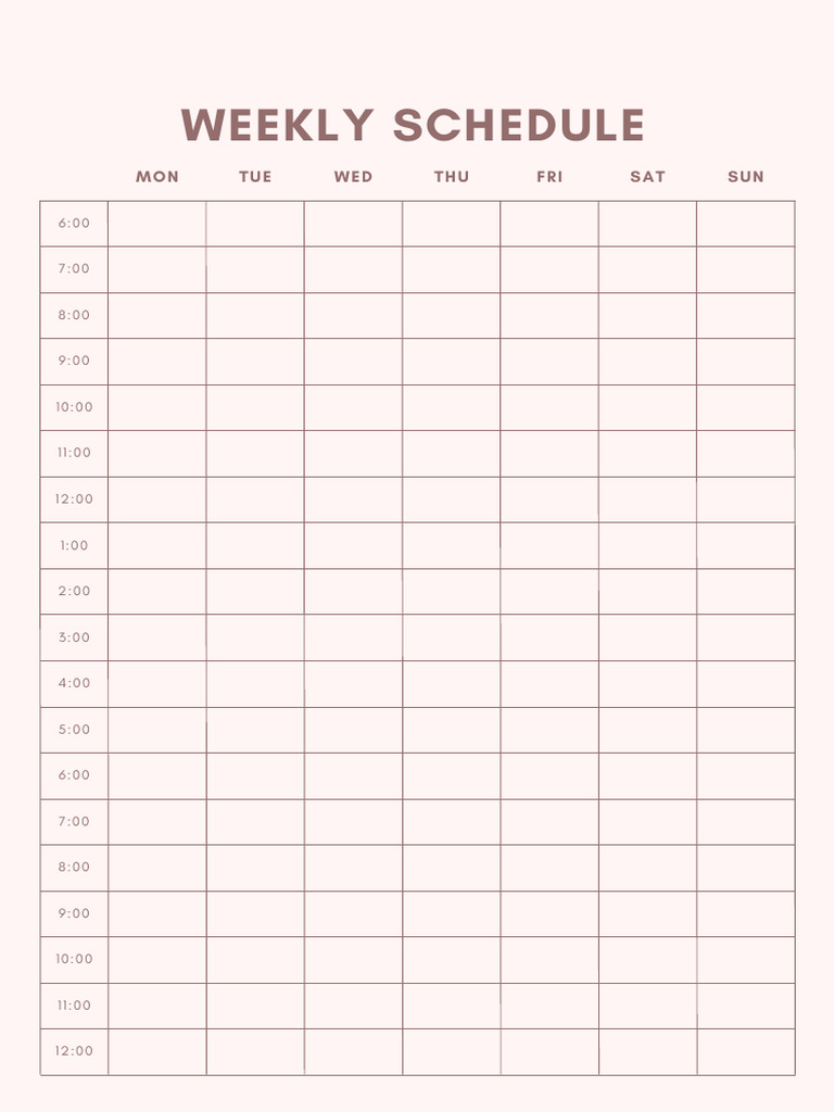 Minimal Weekly Schedule Planner PDF | PDF