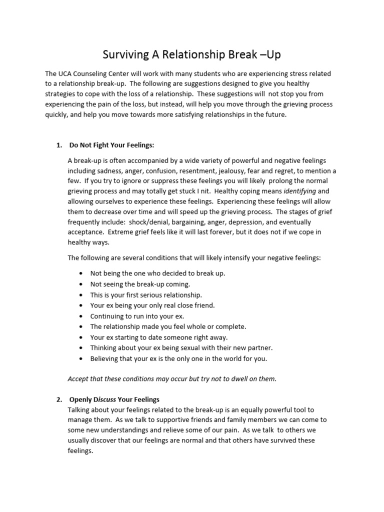 Surviving A Relationship Break-Up | PDF | Grief | Behavioural Sciences