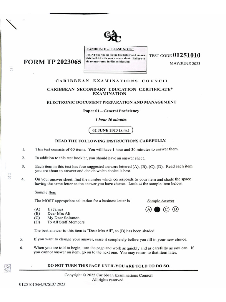 EDPM 2023 Paper 1 | PDF