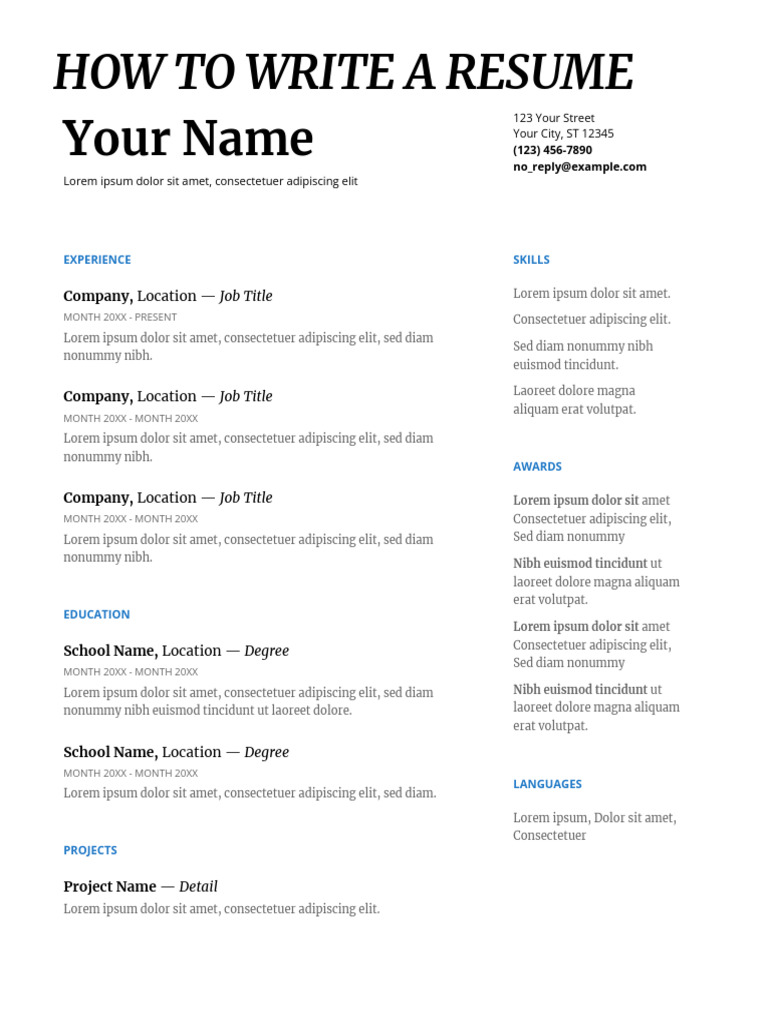 How To Write A Resume | PDF