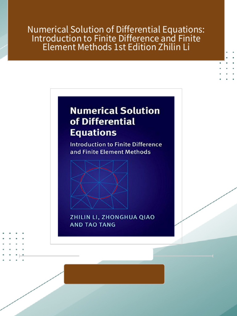 Buy ebook Numerical Solution of Differential Equations: Introduction to Finite Difference and ...
