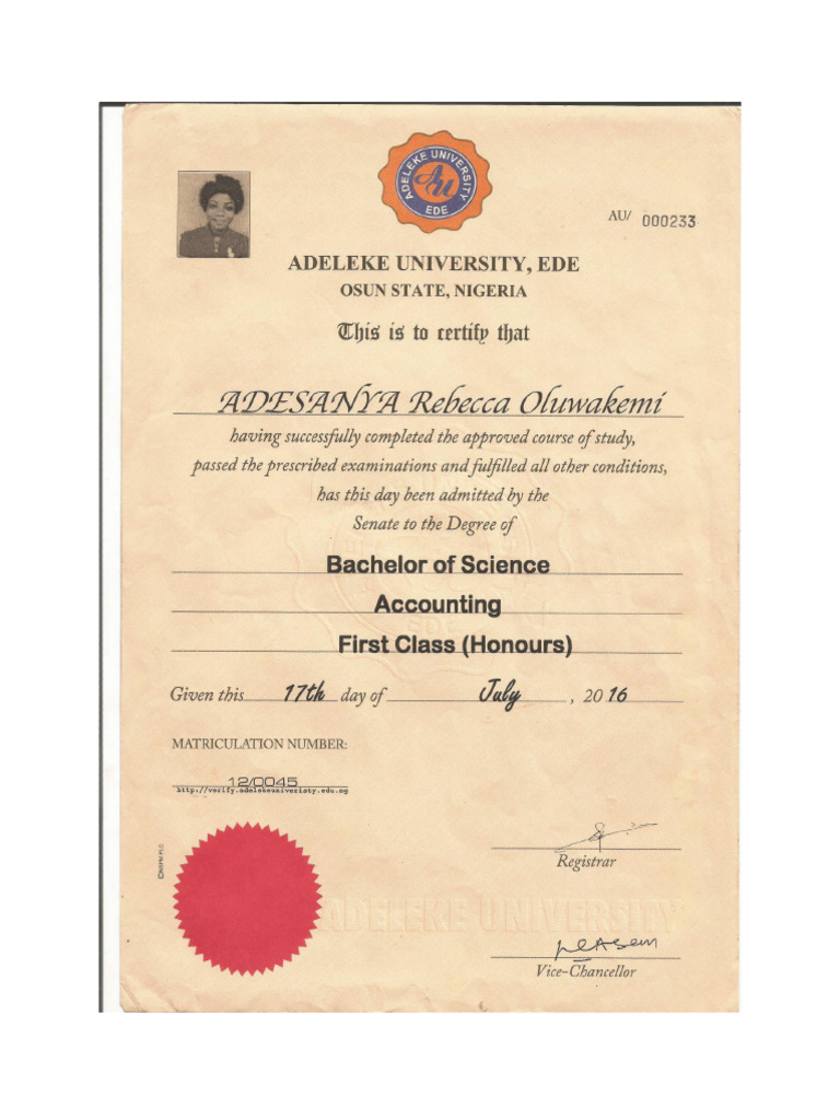Degree Certificate | PDF