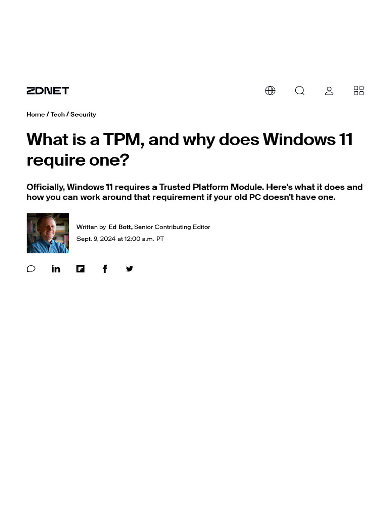 What is a TPM, And Why Does Windows 11 Require One_ _ ZDNET | PDF ...