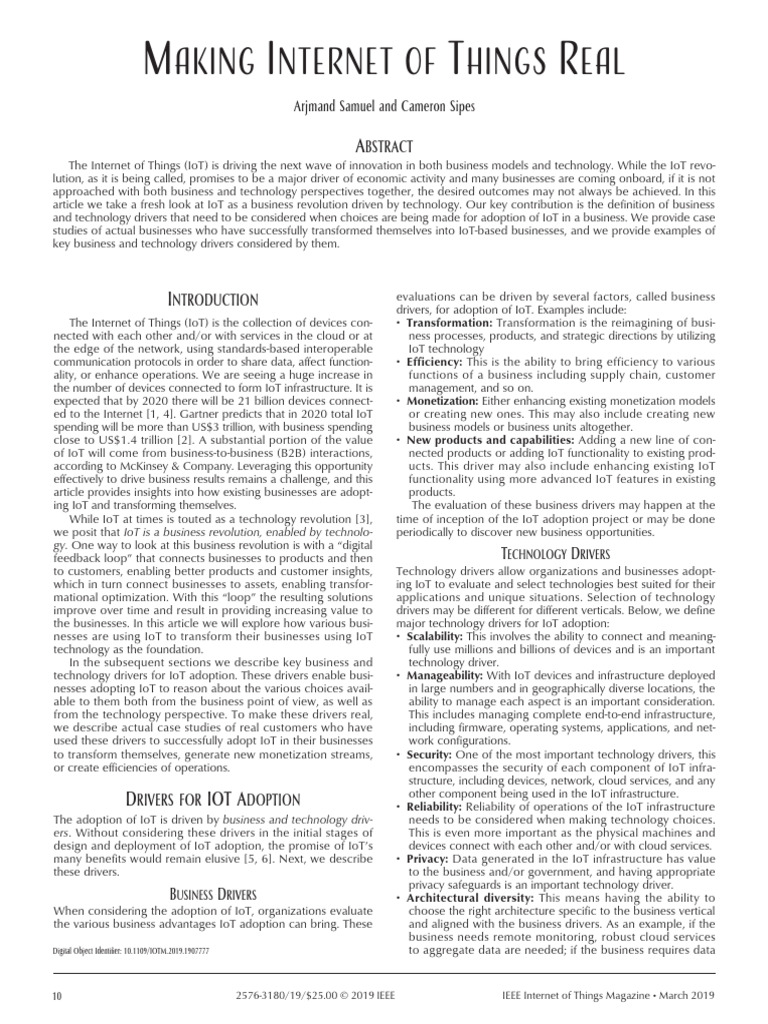 IoT: Business Transformation Guide | PDF | Internet Of Things | Cloud ...