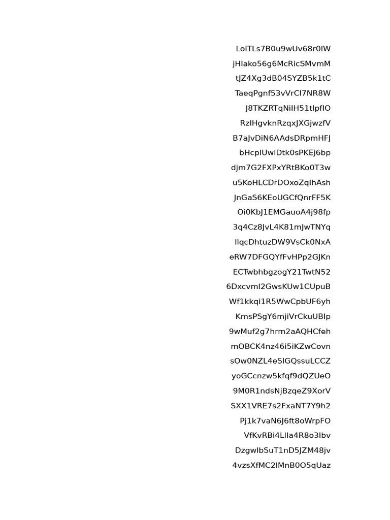 Random Alphanumeric String Document | PDF