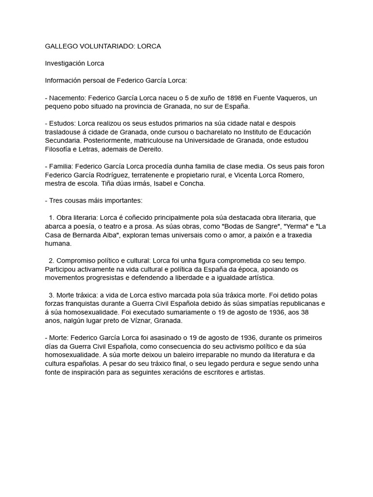 Investigación Lorca | PDF
