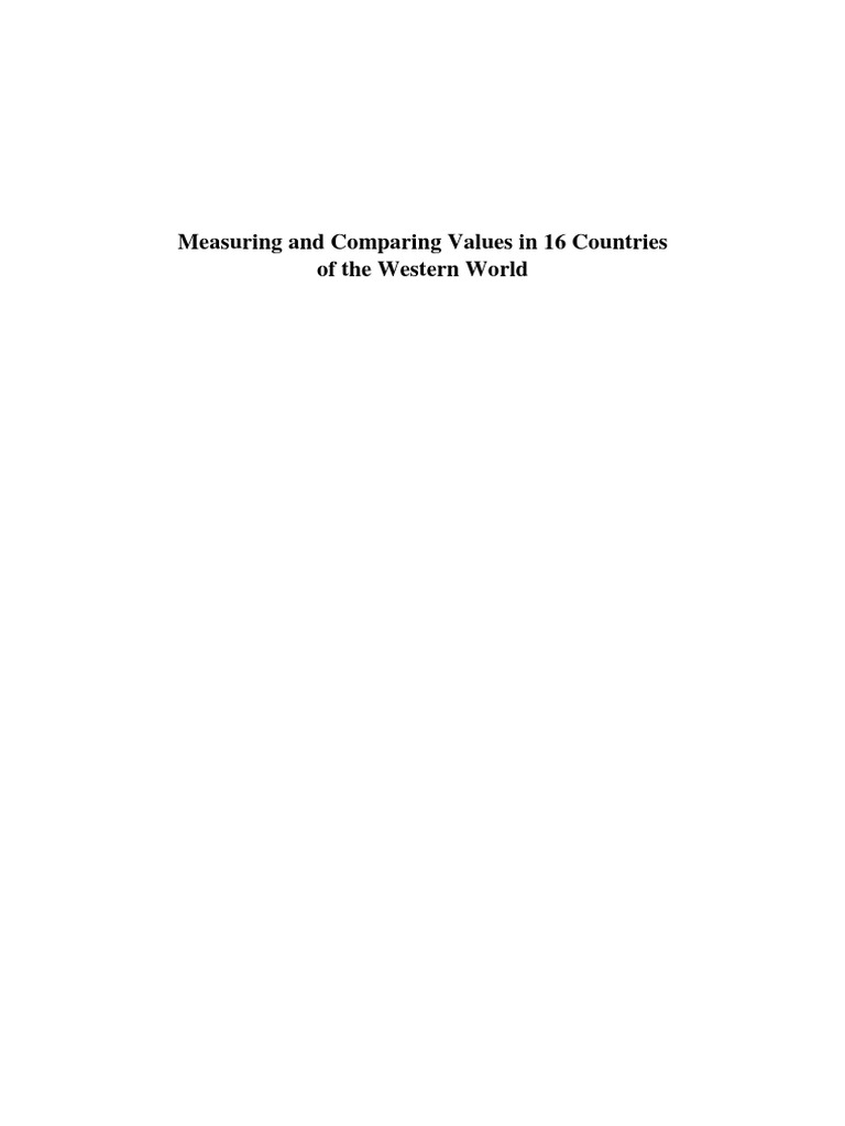 Measuring and Comparing Values in 16 Countries 1981-1990 | PDF | Factor ...