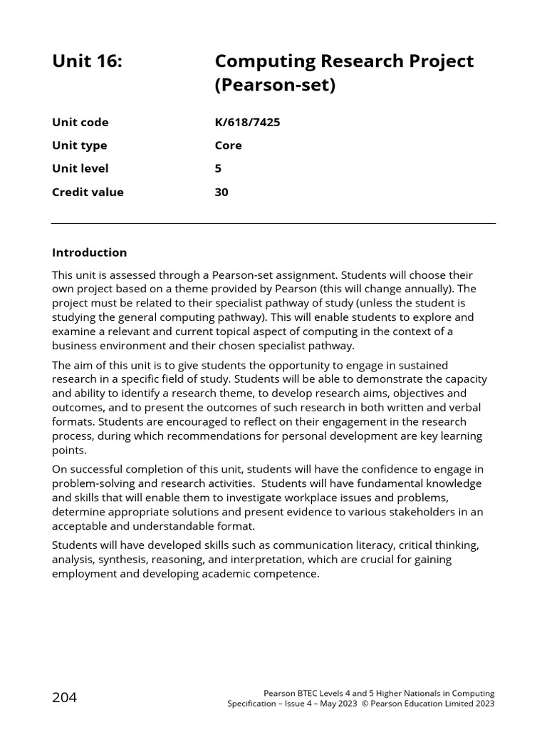 Unit16computingresearchprojectrqf22 Pdf Methodology Analysis 