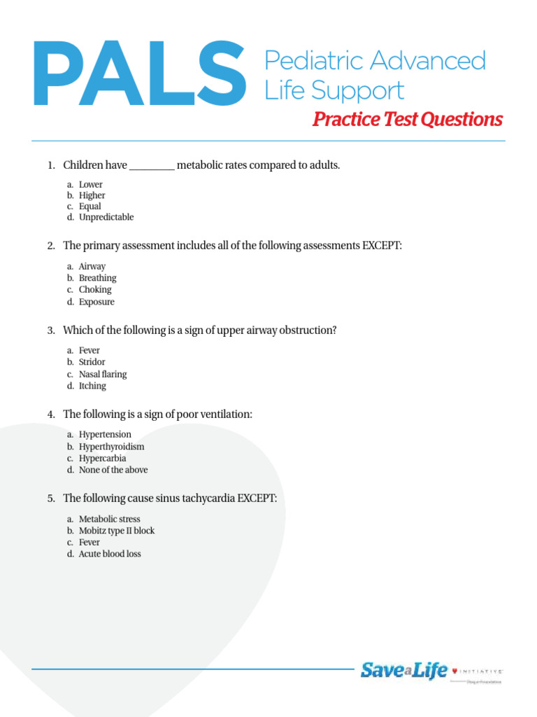 PALS Additional Questions 1 | PDF | Shock (Circulatory) | Pneumonia
