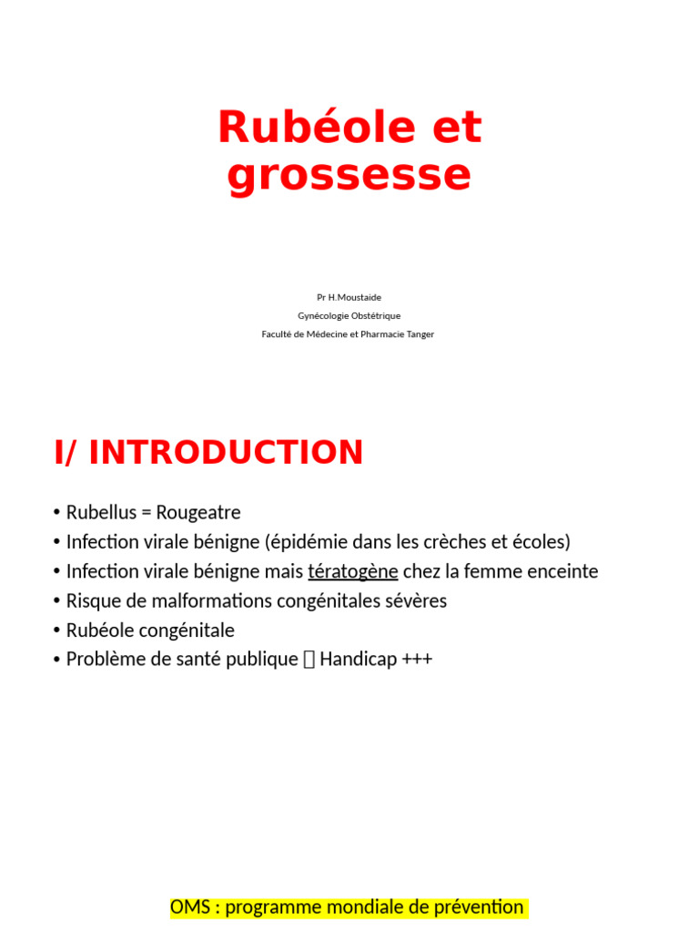 Rubeole et grossesse | PDF | Spécialités médicales | Maladies et troubles