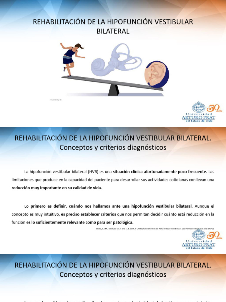 Rehabilitación Vestibular 2024 UNAP RH HVB | PDF | Medicina CLINICA ...