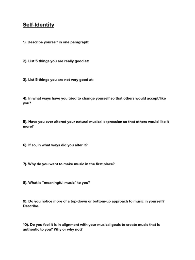 MWD - Self-Identity | PDF