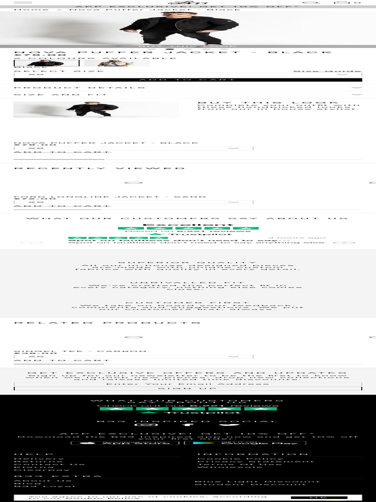 Nova Puffer Jacket - Black – Bee Inspired Clothing | PDF