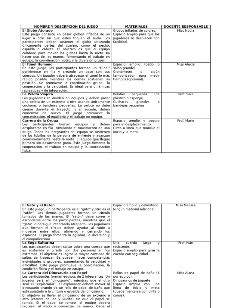 Juegos Posada 2024 | PDF