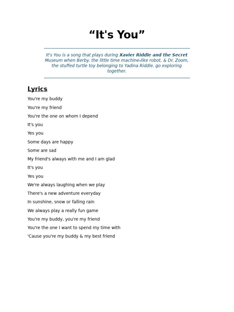 Its You | PDF