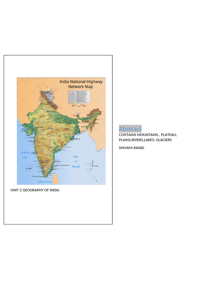 Unit 2 Geography of India | PDF | Himalayas | Plateau