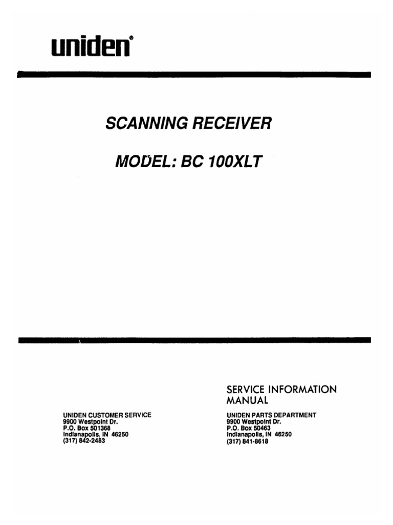 bc100xlt Service | PDF