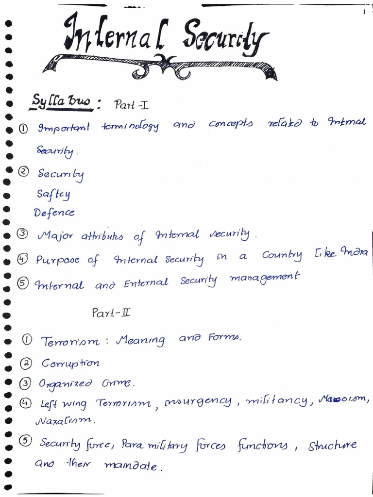 Internal Security | PDF