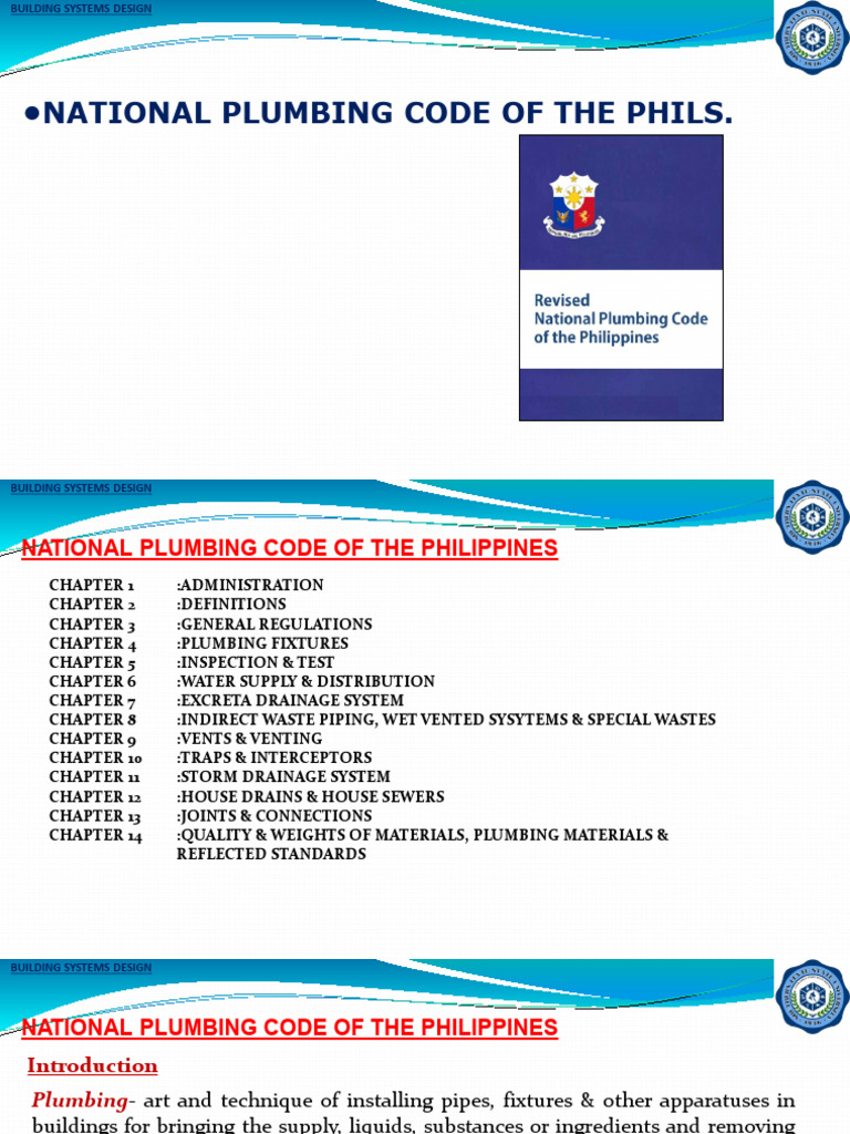 02d Module 1 PD 1096 Referral Codes - Revised National Plumbing Code of ...