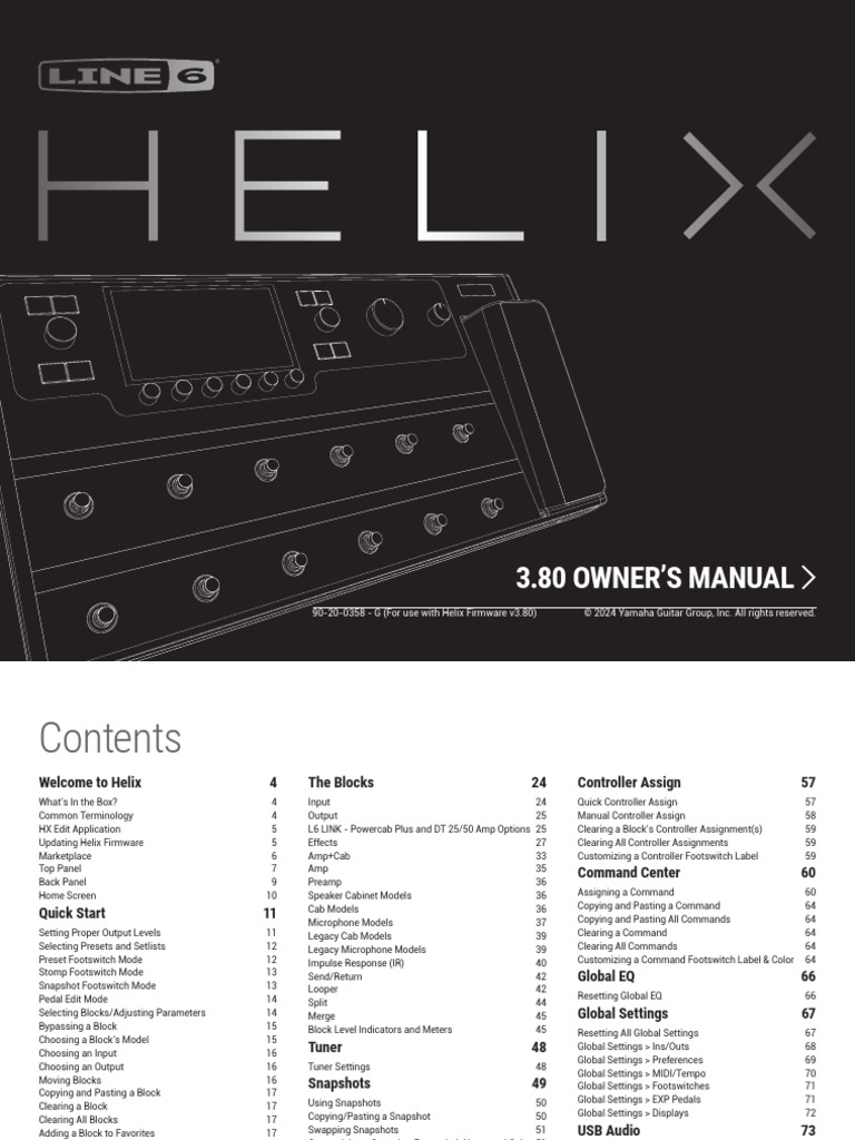 Helix Firmware 3.80 Owner's Manual | PDF | Usb | Electrical Engineering