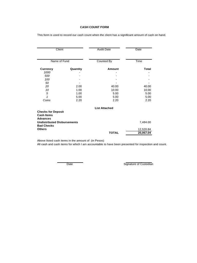 Petty Cash Audit Report | PDF