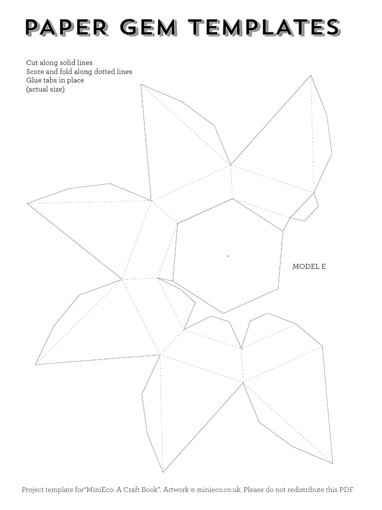 Craft Paper Gem Template | PDF