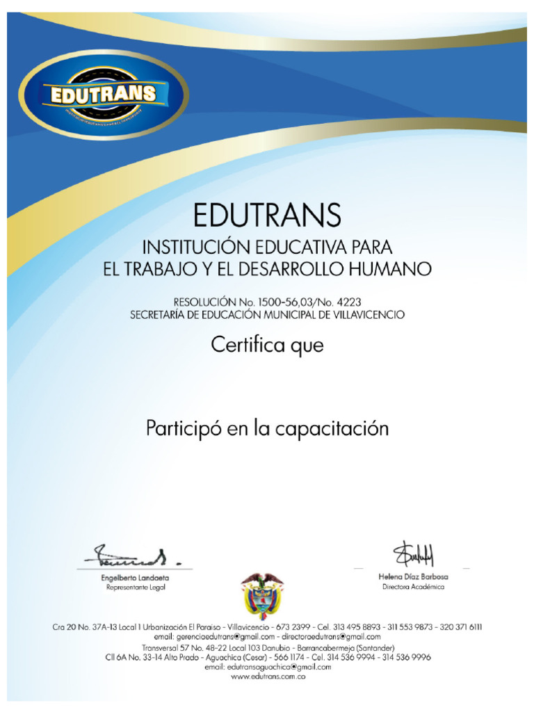8.CERTIFICADO IDONEIDAD Diego Leonardo Cuervo Rodriguez | PDF