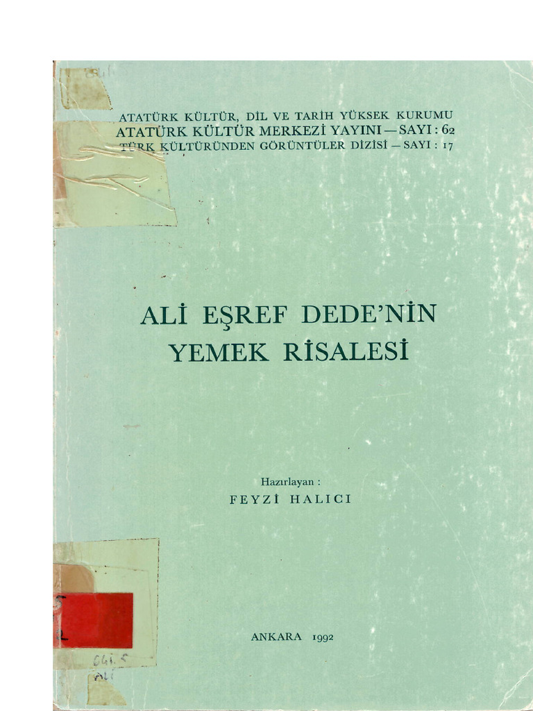 Ali Esref Dedenin Yemek Risalesi Feyzi Halici | PDF