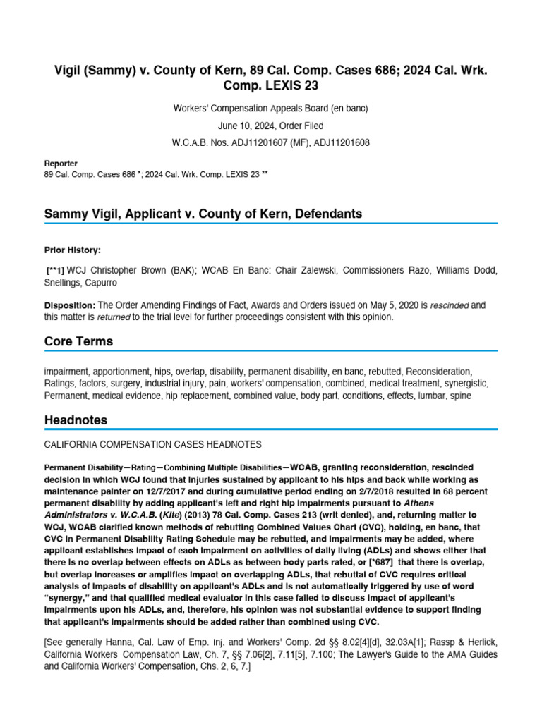 Vigil (Sammy) v. County of Kern Case | PDF | Supreme Court Of ...