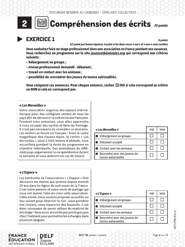 Delf B1 - Compréhension Écrite | PDF
