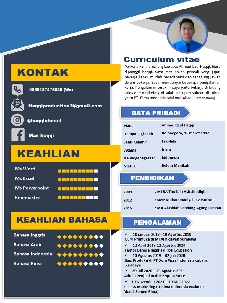 Contoh CV Sales Marketing Indonesia | PDF