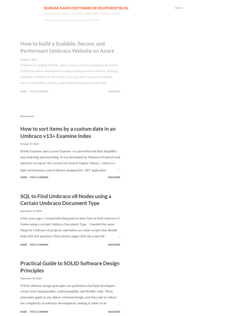 Nurhak Kaya's Software Development Blog-umbraco | PDF | Software | Microsoft Azure