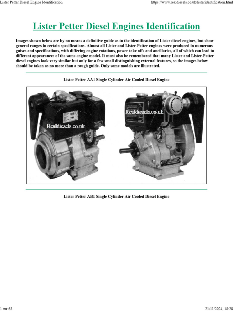 Lister Petter Diesel Engine Guide | PDF | Diesel Engine | Engines