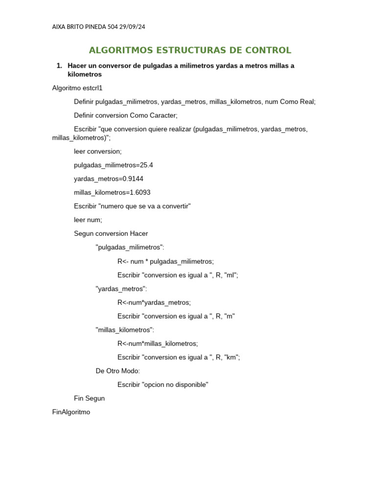 ALGORITMOS ESTRUCTURAS DE CONTROLportafolio | PDF | Algoritmos y ... ALGORITMOS ESTRUCTURAS DE CONTROLportafolio | PDF | Algoritmos y ...