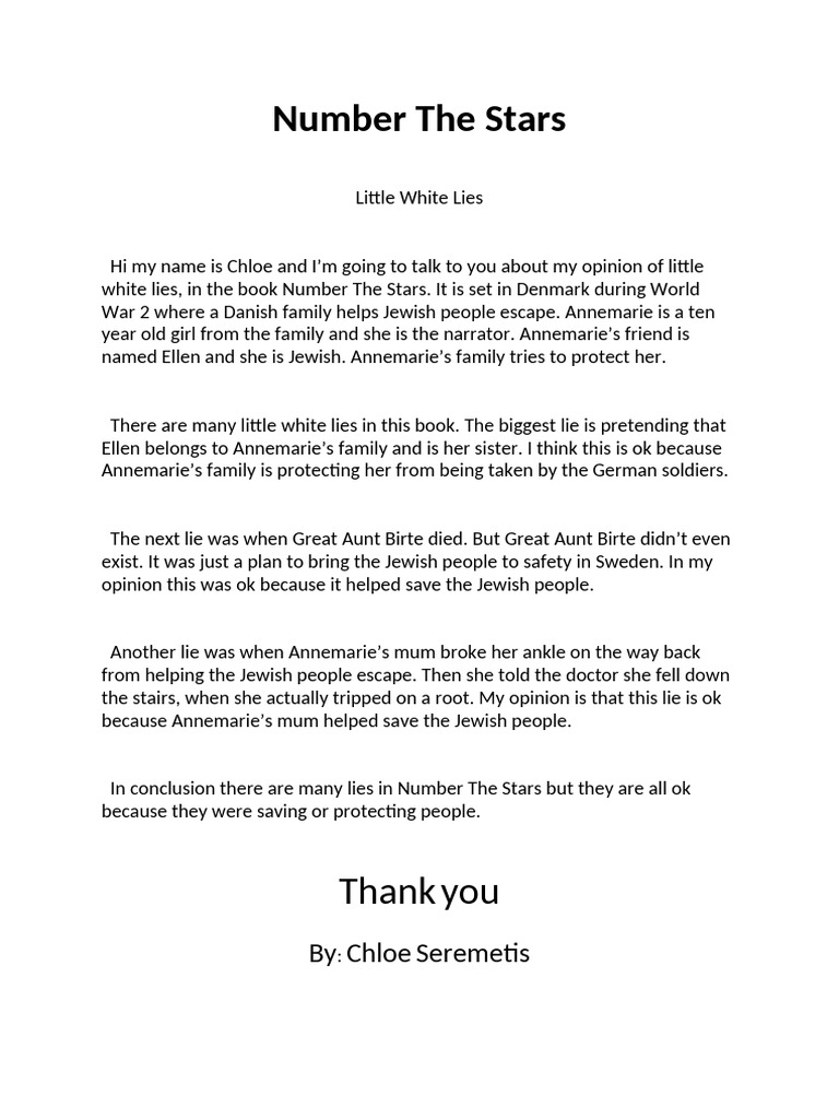 N.T.S (Number The Stars) | PDF