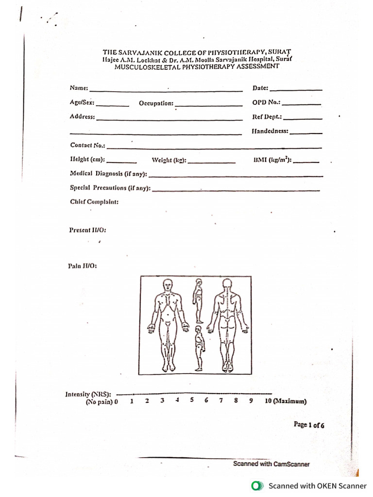 Musculoskeletal Assessment Form (1) | PDF