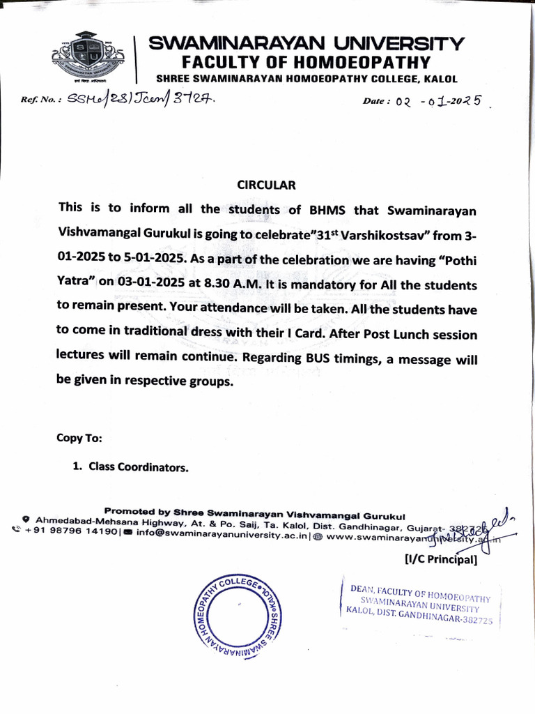 Student Circular | PDF