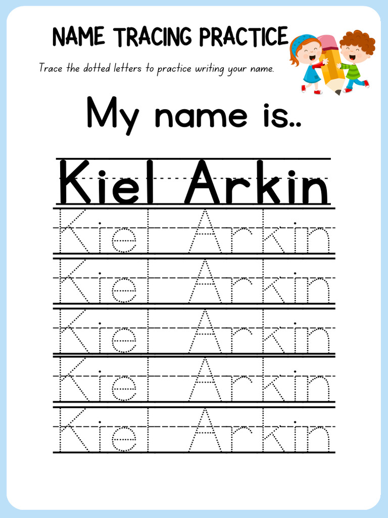 Kiel Arkin Name Tracing | PDF