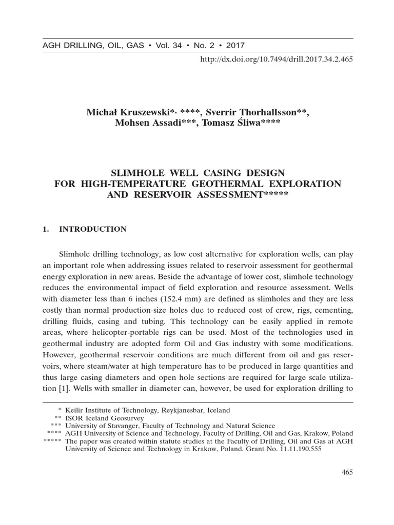 Slimhole Well Casing Design For High Tem-1 | PDF | Casing (Borehole ...